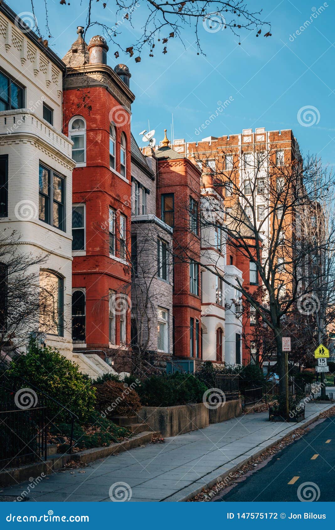 Row Houses on 15th Street in Washington, DC Stock Photo - Image of ...