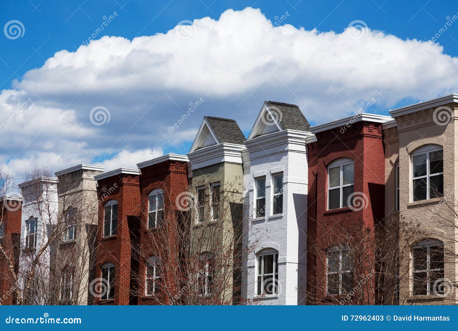 Row Houses in Washington DC. Stock Image - Image of america, estate ...