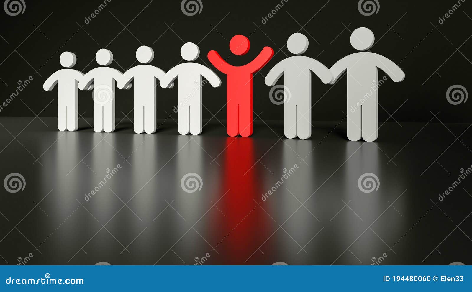 Row of Human Figures with a Single Individual Standing Out from the ...