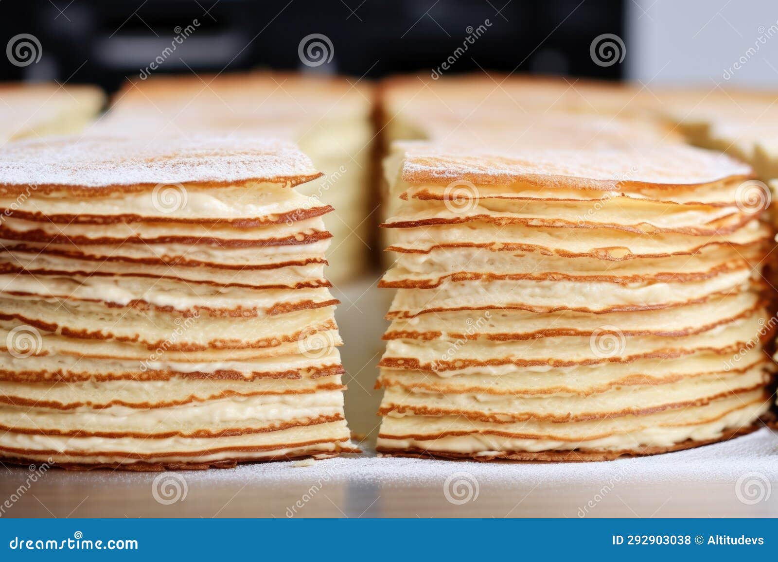 A Row of Increasing Layers of Pancakes Stock Photo - Image of syrup ...
