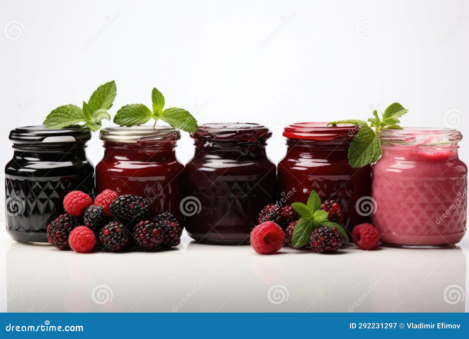 Assorted Jars of Jam stock image. Image of food, ingredient - 292231297