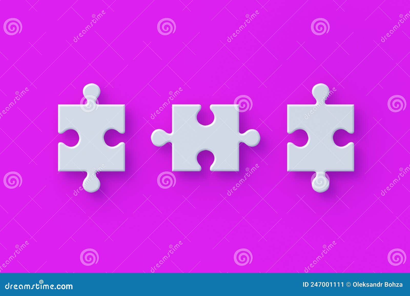 Row of Jigsaw Puzzle Pieces on Pink Background Stock Illustration ...