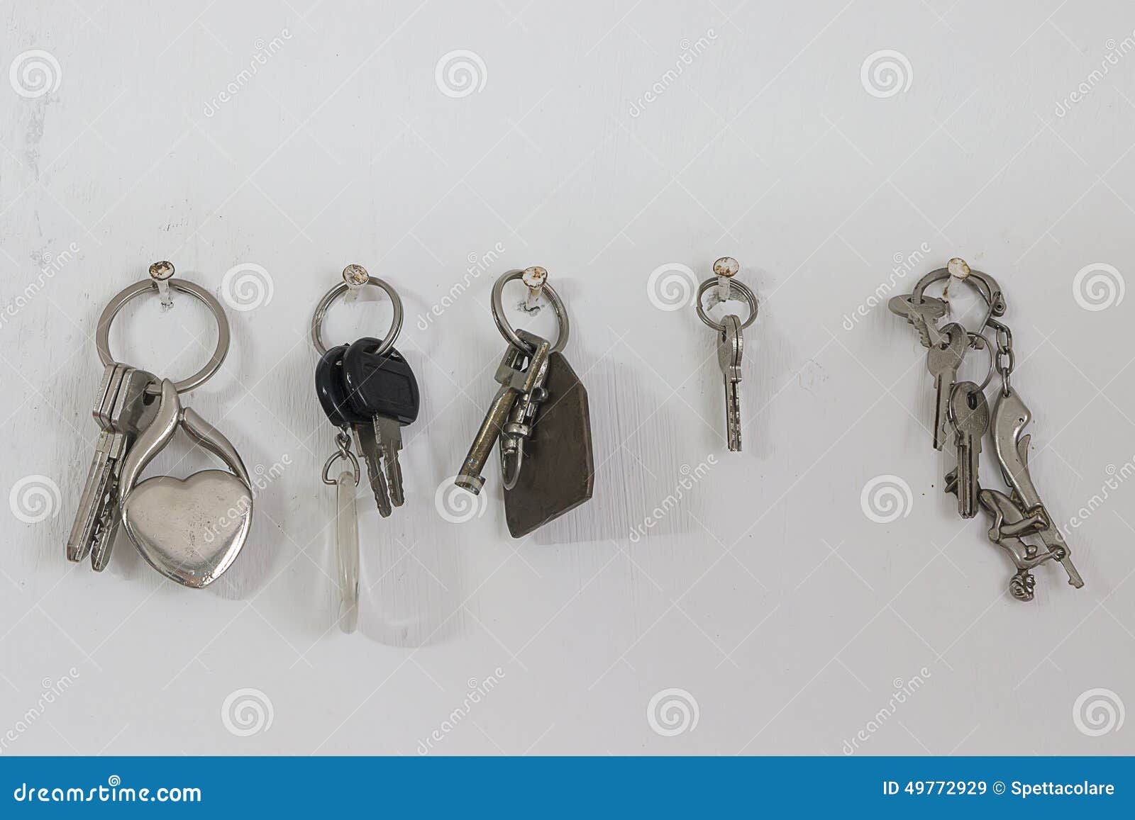 Row of keys hanging stock image. Image of inside, hallway - 49772929