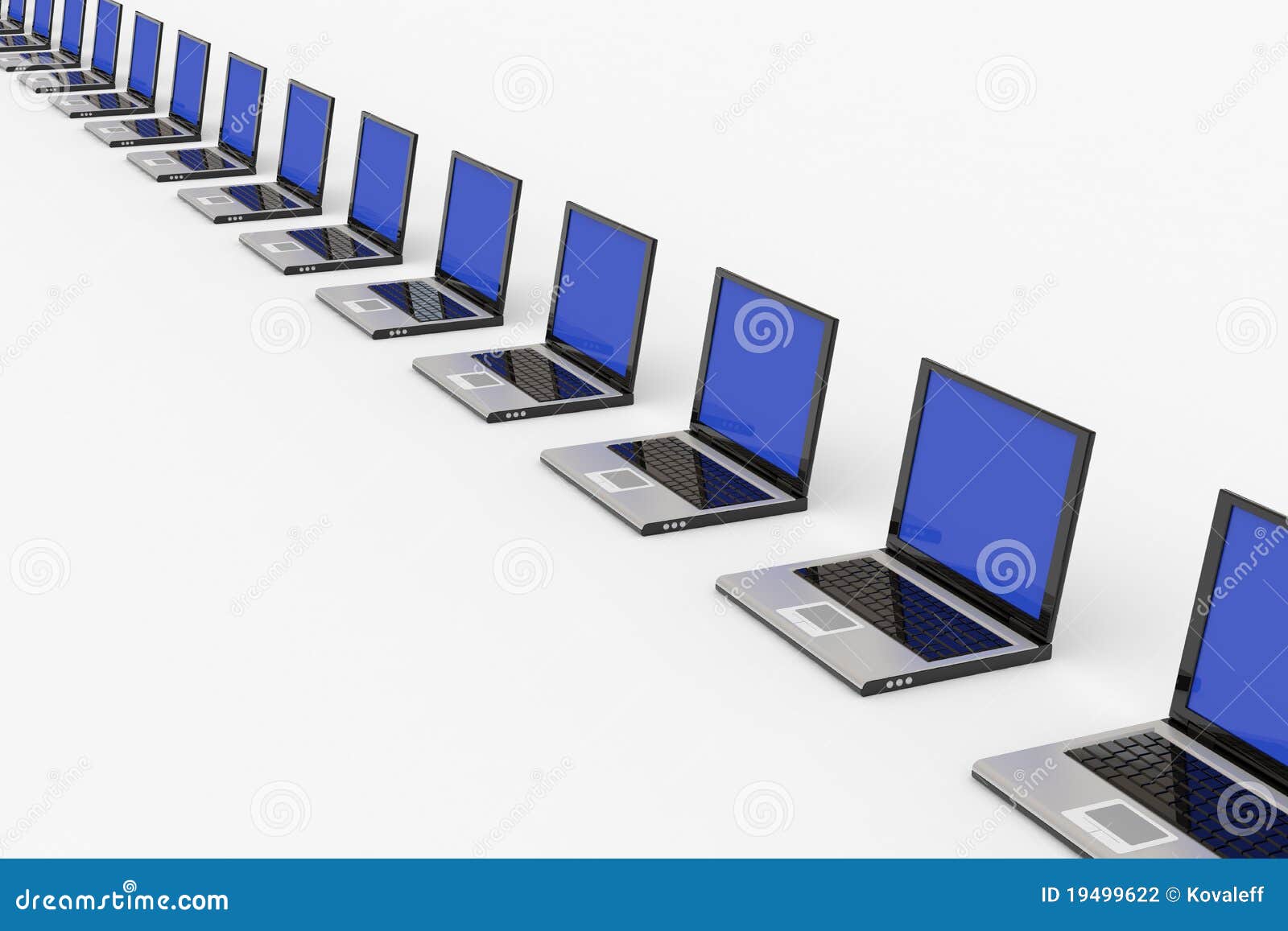 Row of Laptops stock illustration. Illustration of single - 19499622