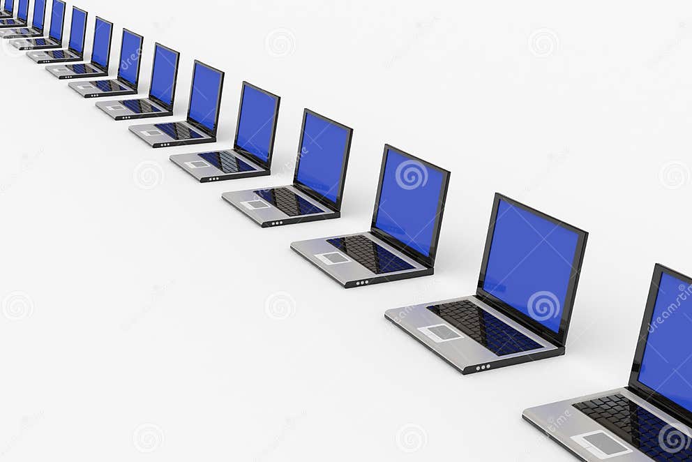 Row of Laptops stock illustration. Illustration of single - 19499622