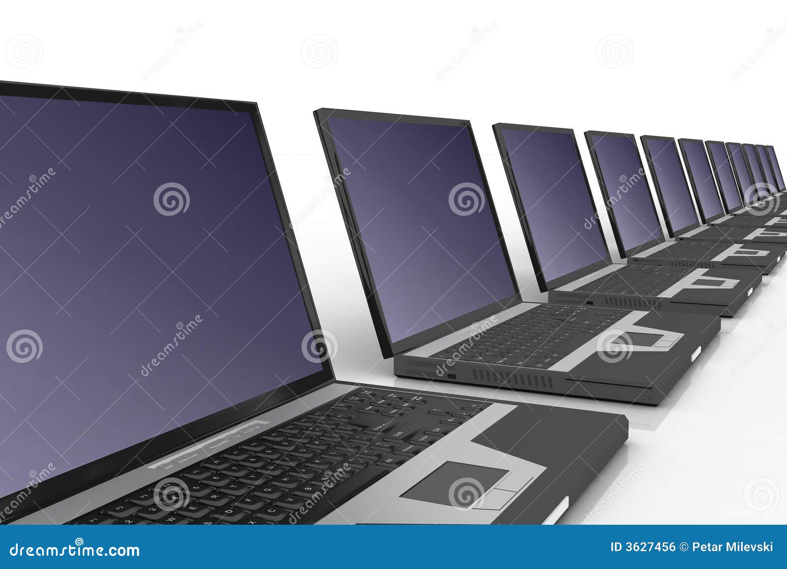 Row of laptops stock illustration. Illustration of advertisement - 3627456