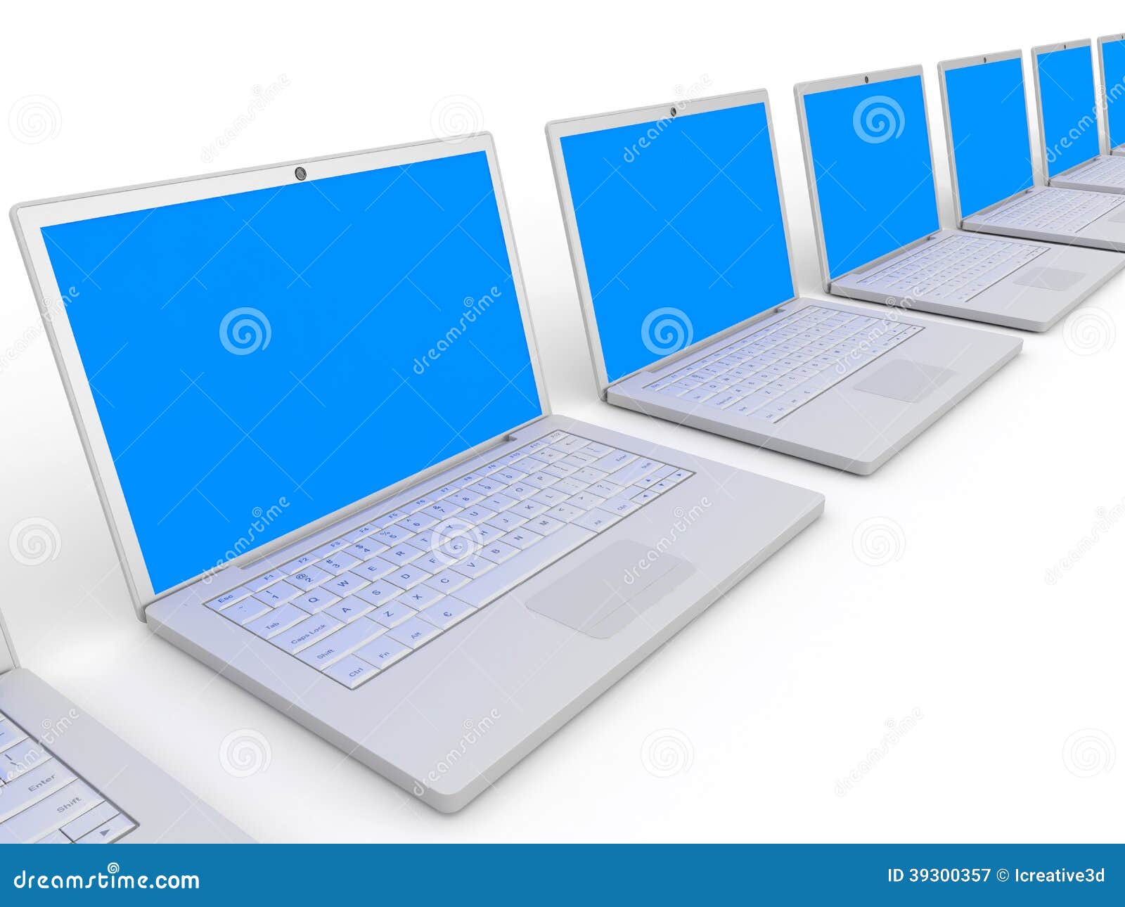 Row of laptops. stock illustration. Illustration of information - 39300357