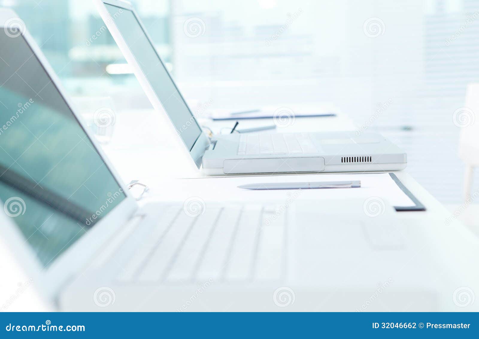 Row of laptops stock photo. Image of note, keypad, planning - 32046662