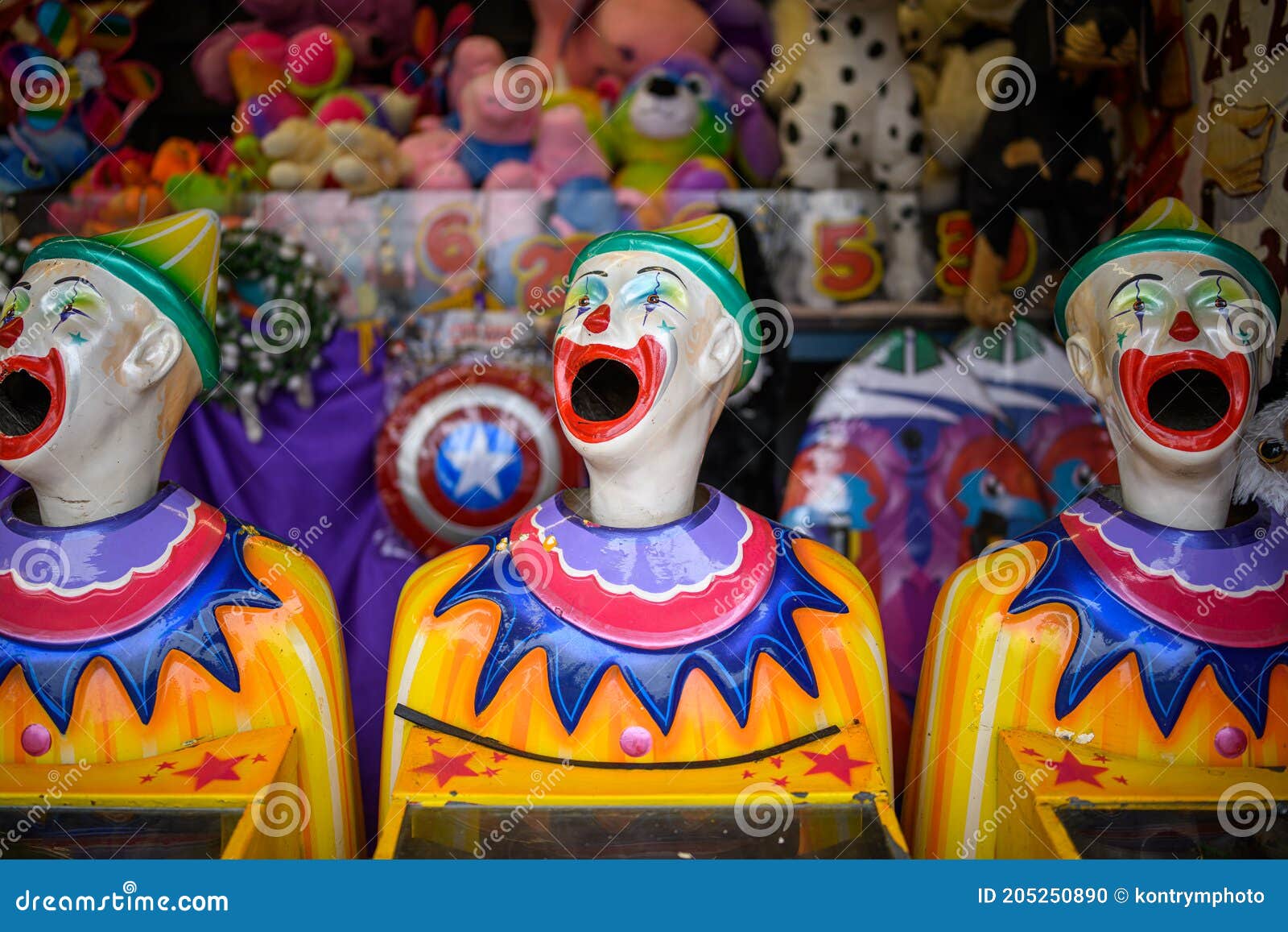A Row of Laughing Clown Faces Stock Photo - Image of costume ...