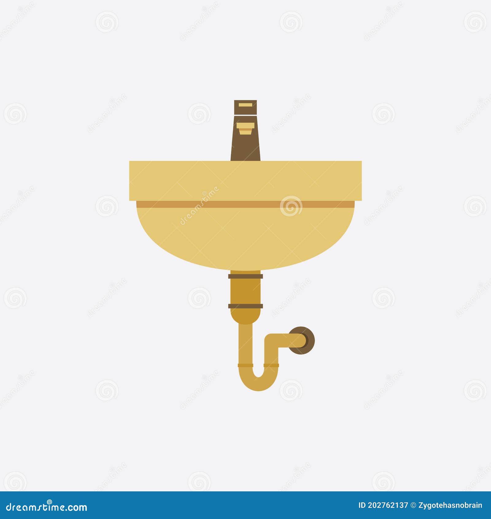 Flat Design Basin on White Background Vector Stock Vector ...