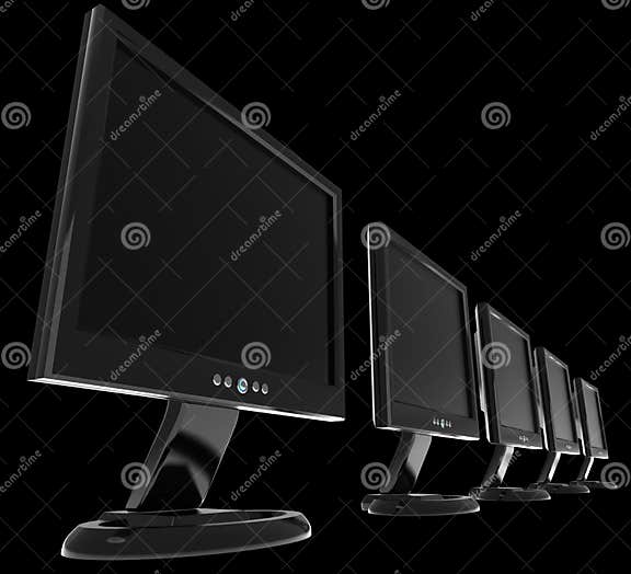 Row lcd monitors stock illustration. Illustration of array - 4989440