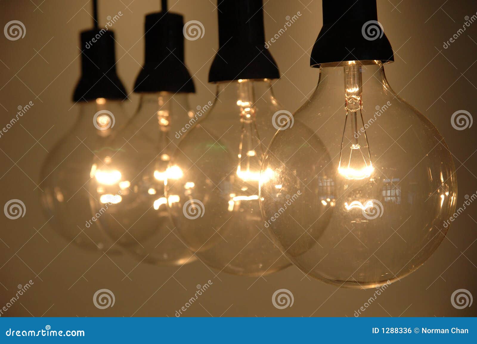 Row of light bulb stock photo. Image of think, glass, clear - 1288336