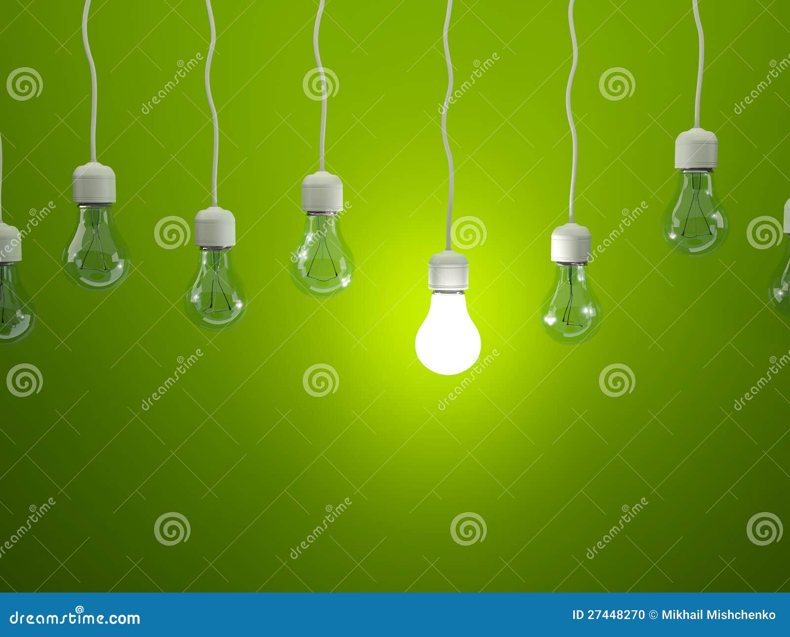 Row of light bulbs stock illustration. Illustration of render - 27448270