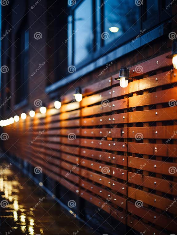 A Row of Lights on the Side of a Building Stock Illustration ...