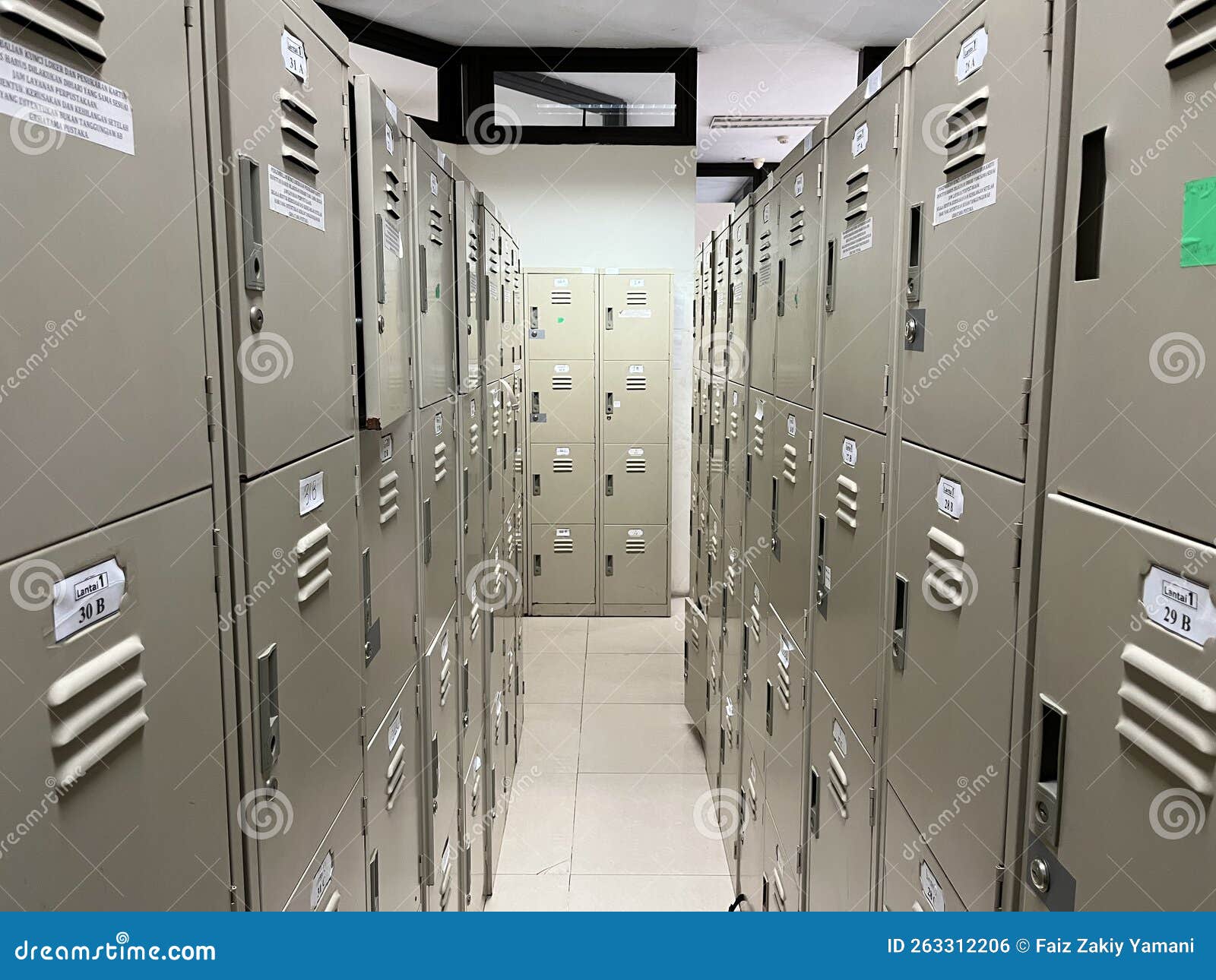 Row of Locker for Storage in a Library. Stock Photo - Image of ...