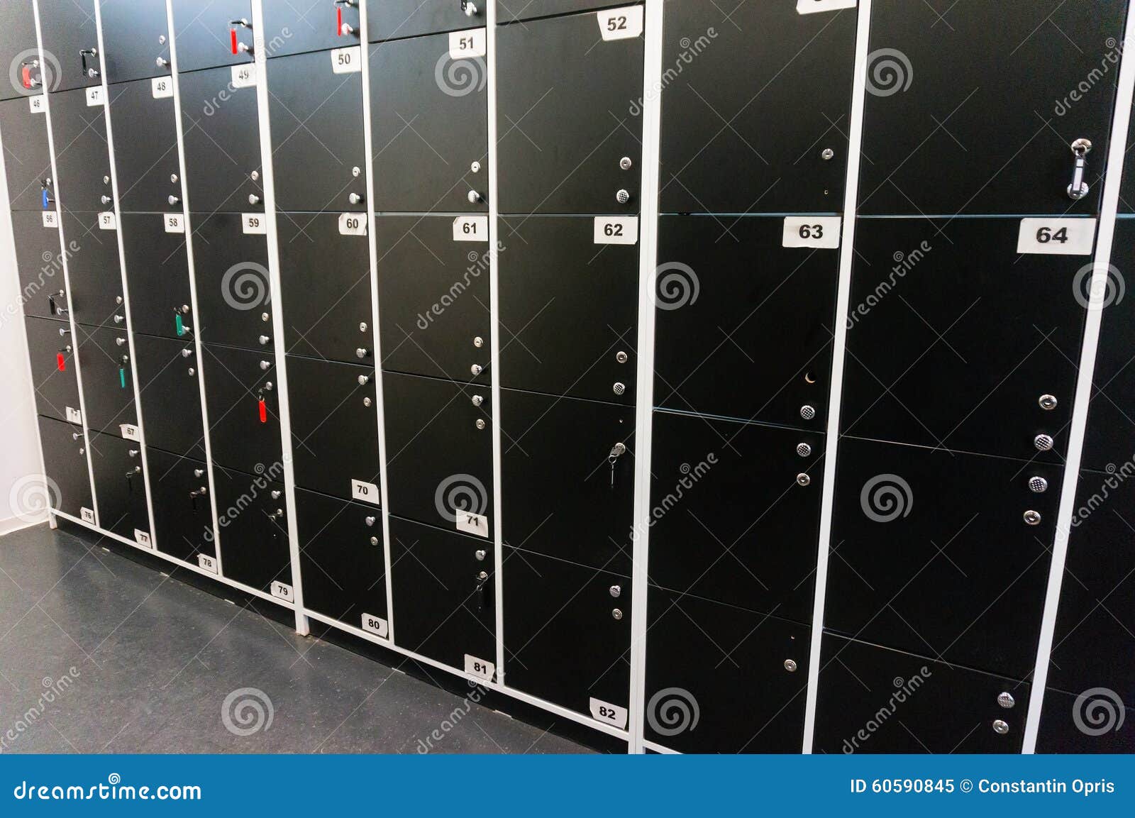 Row of lockers stock image. Image of locked, compartment - 60590845