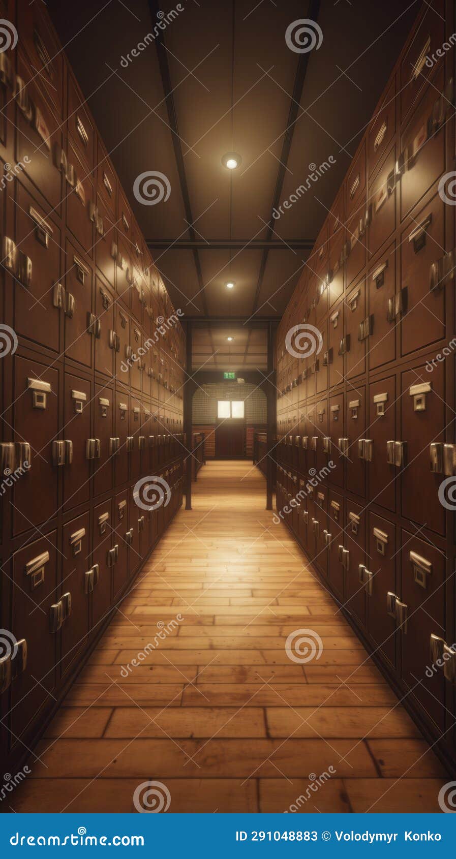 A Row of Lockers in a Building Stock Image - Image of school, items ...