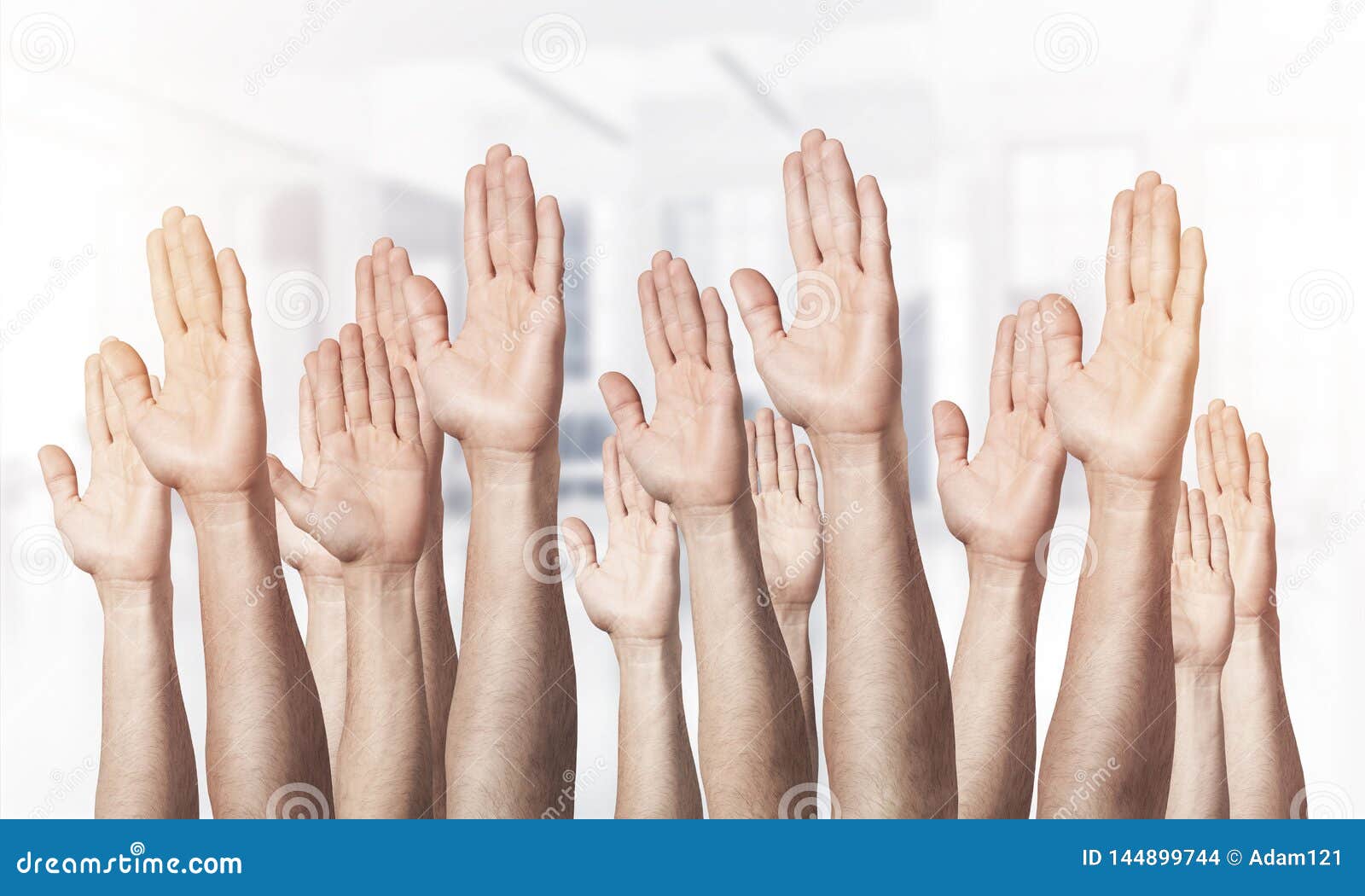 Row of Man Hands Showing Voting Gesture Stock Photo - Image of holding ...