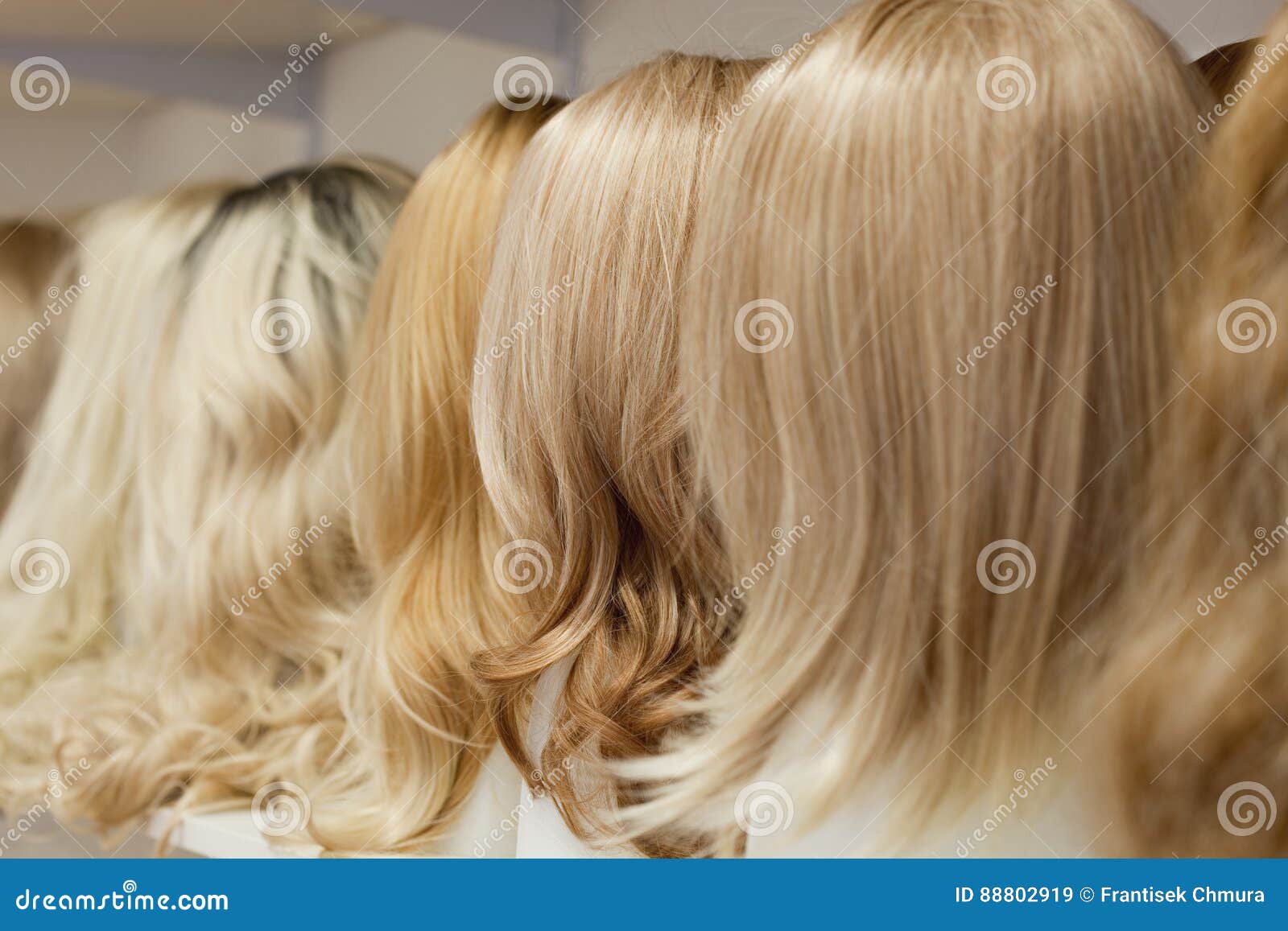 Row of Mannequin Heads with Wigs Stock Image - Image of wigs, mannequin ...