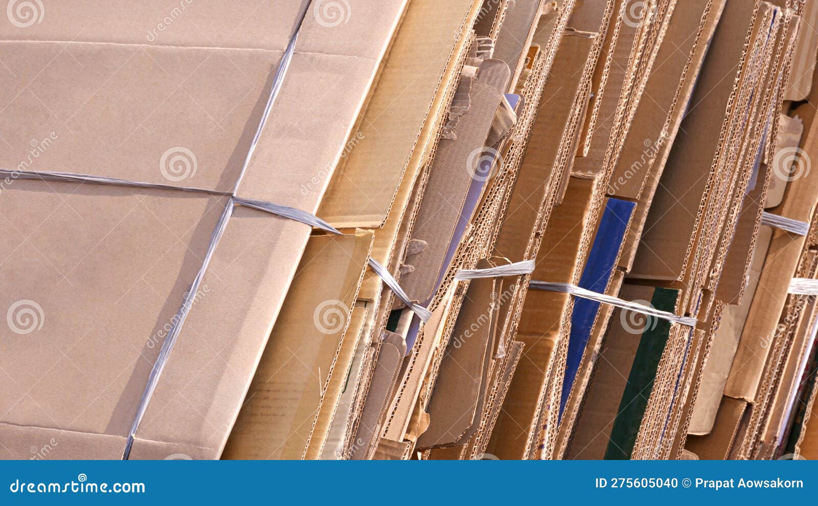 Row of Many the Old Used Cardboard Boxes Bundle for Recycling ...