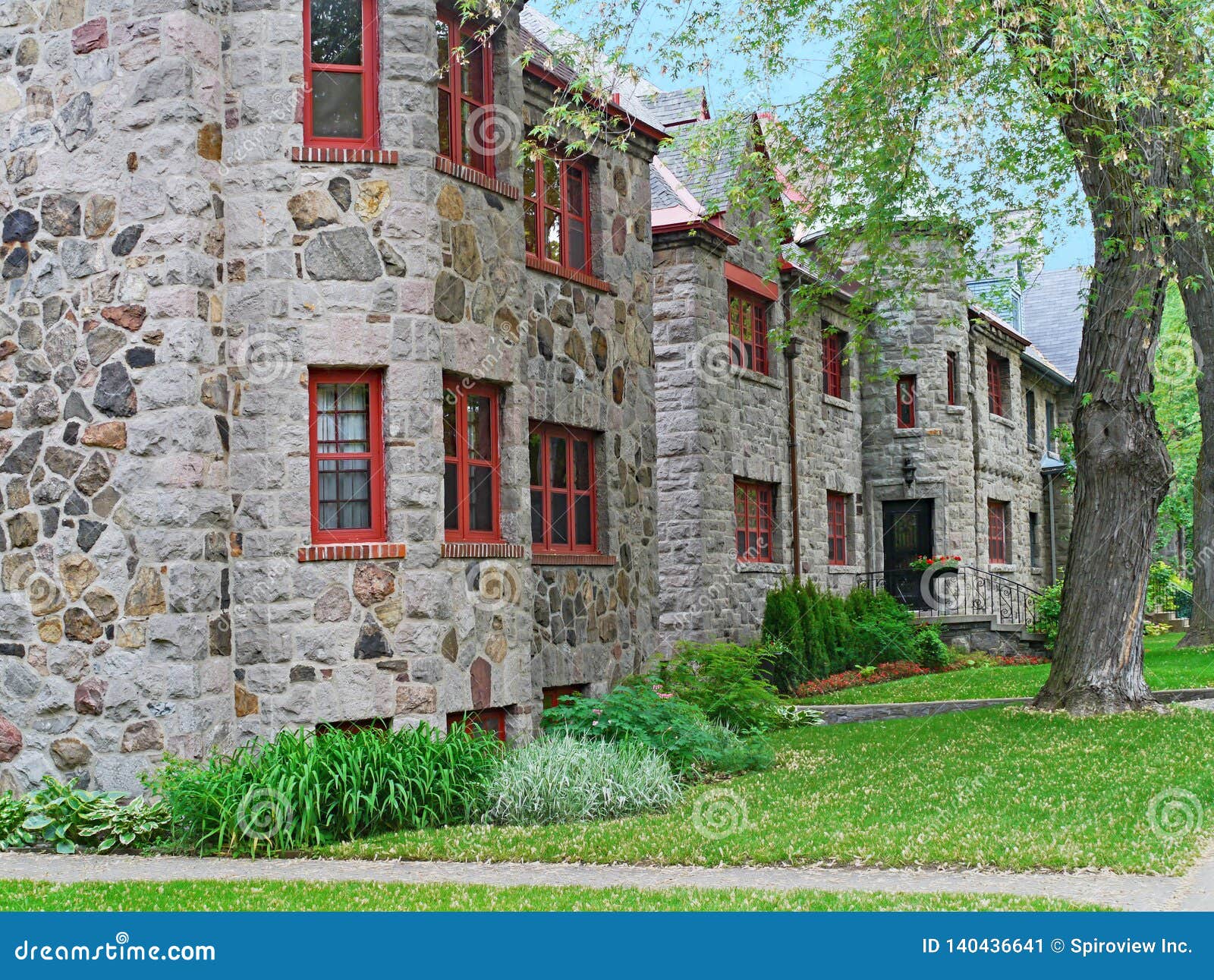 Row of matching houses stock image. Image of montreal - 140436641