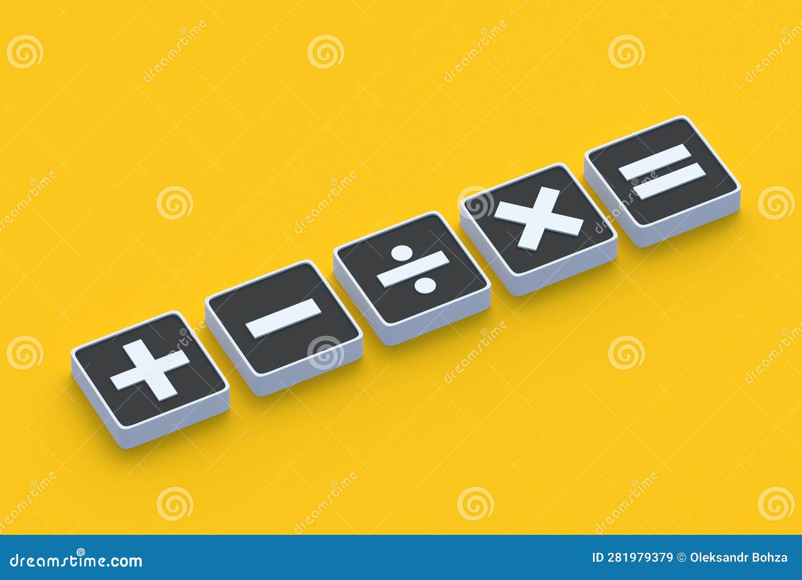 Row of Mathematical Symbols on Buttons Stock Illustration ...