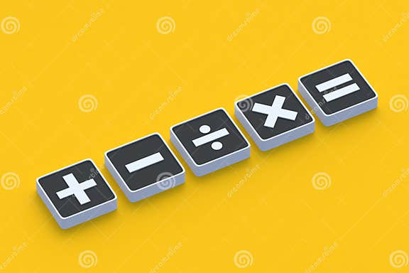 Row of Mathematical Symbols on Buttons Stock Illustration ...