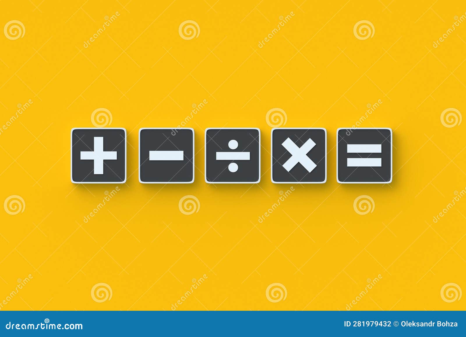 Row of Mathematical Symbols on Buttons Stock Illustration ...