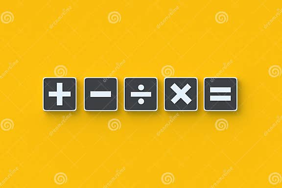 Row of Mathematical Symbols on Buttons Stock Illustration ...
