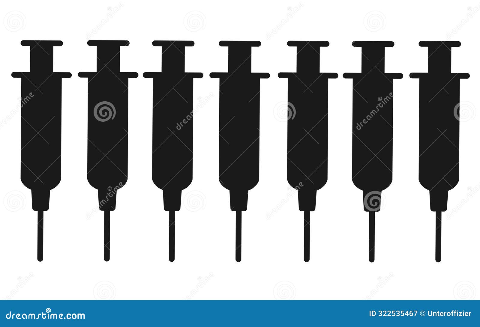 A Row of Medical Syringe Injection Needles Set Against a White Backdrop ...