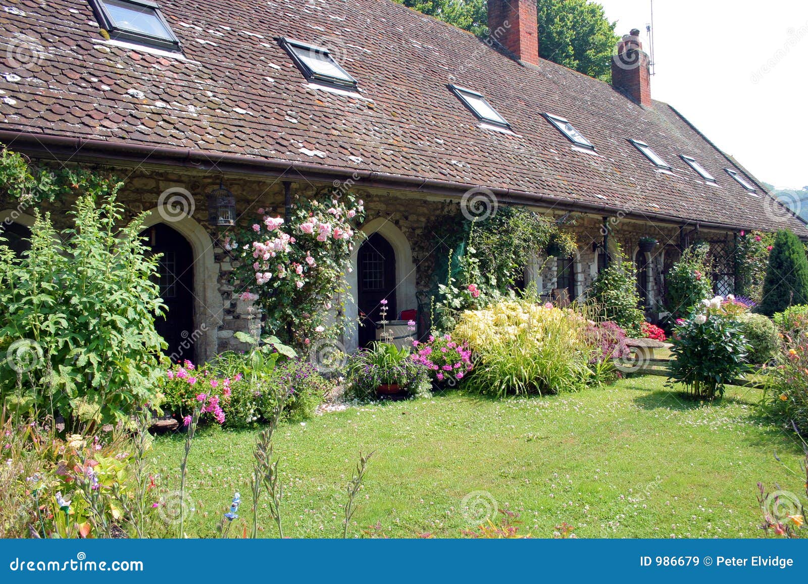Row of medieval cottages stock image. Image of ancient - 986679