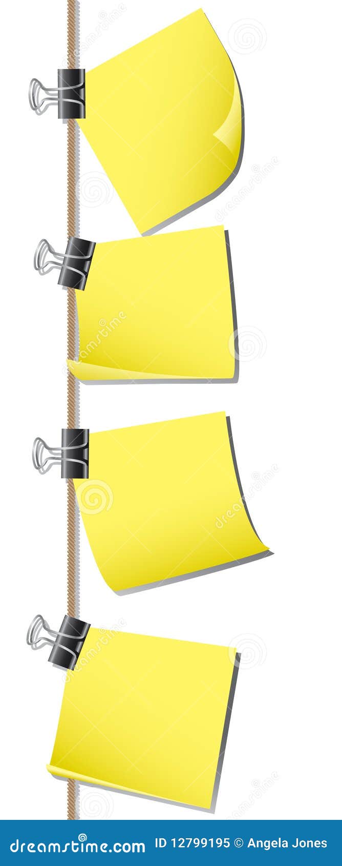 Row of memo notes stock vector. Illustration of office - 12799195