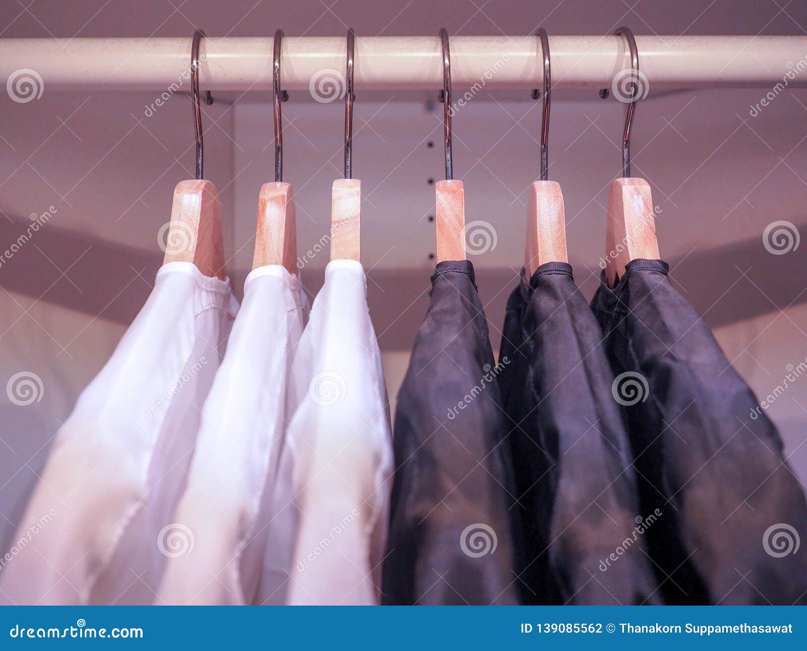 Row of Men`s Suits Hanging in Closet Stock Photo - Image of grey ...