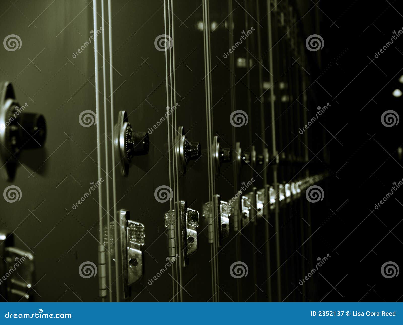 Row of Metal Lockers stock image. Image of combination - 2352137