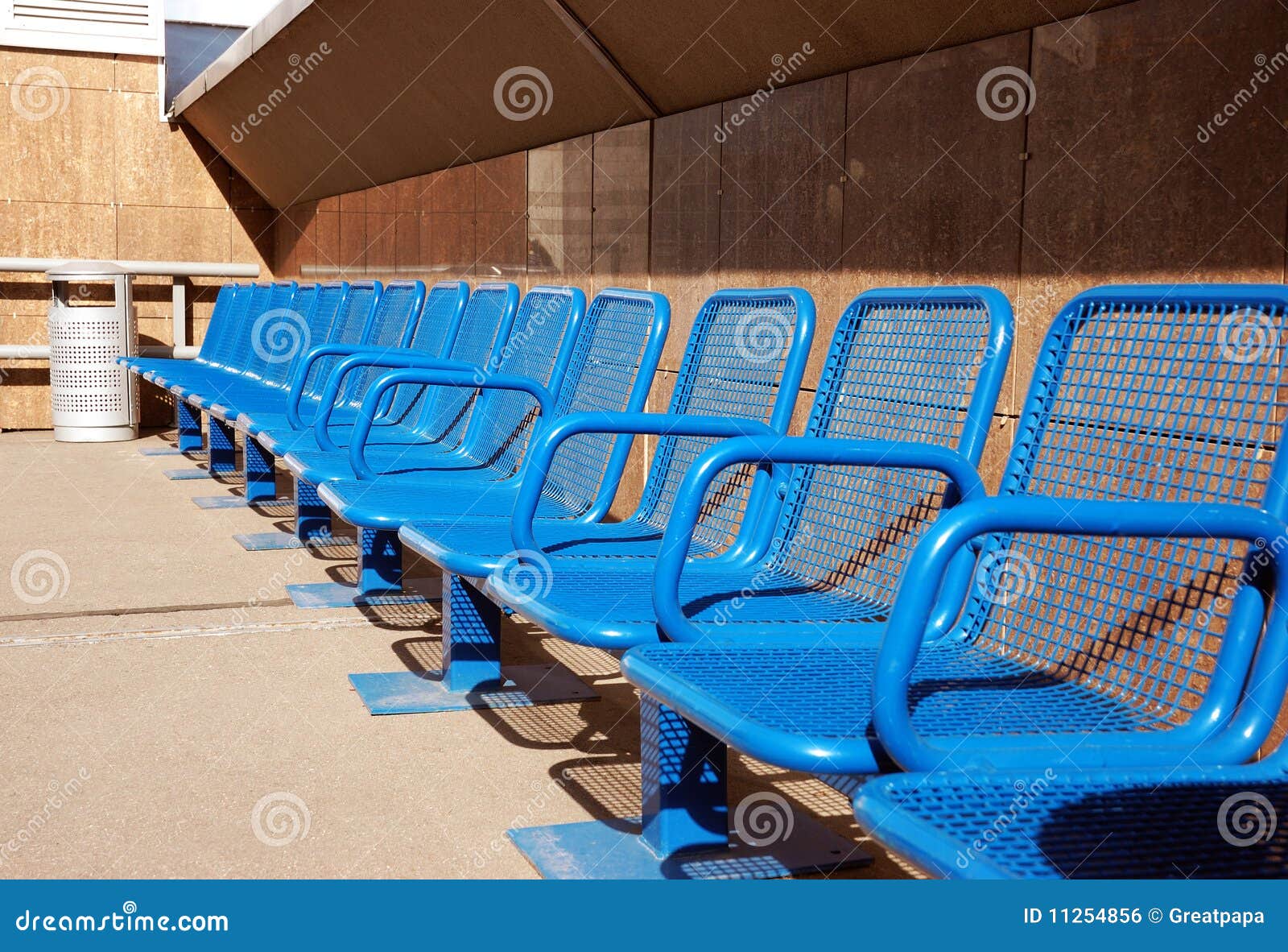 Row of a metal seats stock photo. Image of seat, perspective - 11254856