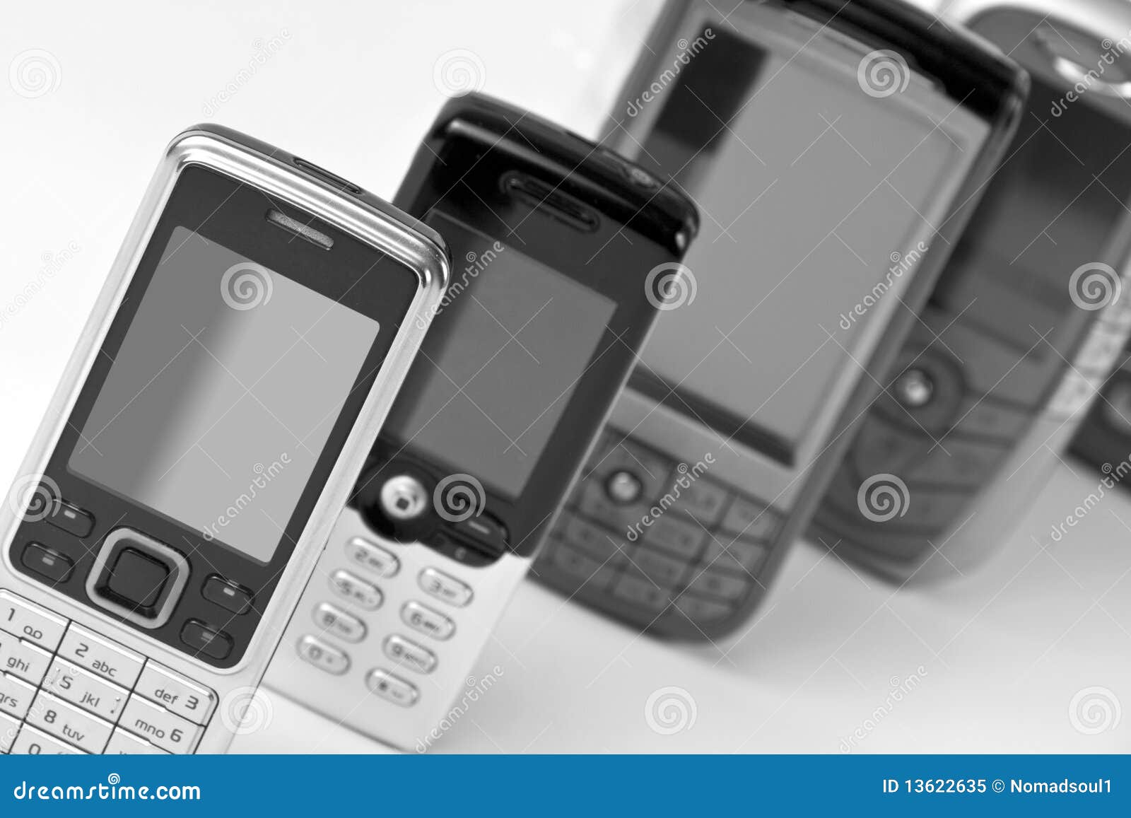 Row of mobile phones stock image. Image of phone, color - 13622635