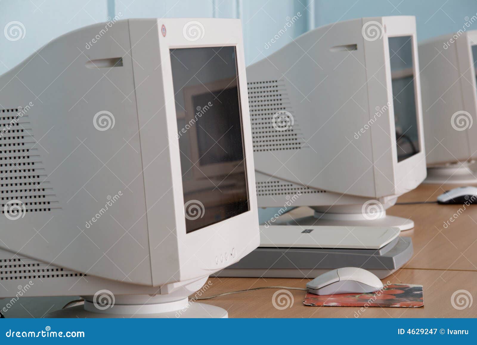 Row of monitors stock image. Image of tube, study, school - 4629247