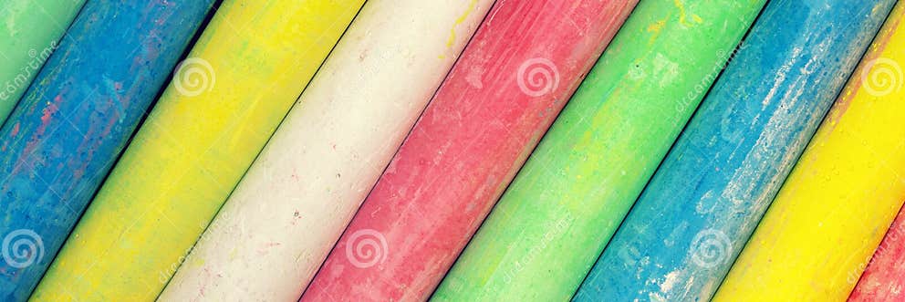 A Row of Multi-colored Crayons Lying in a Dense Diagonal Pattern Stock ...