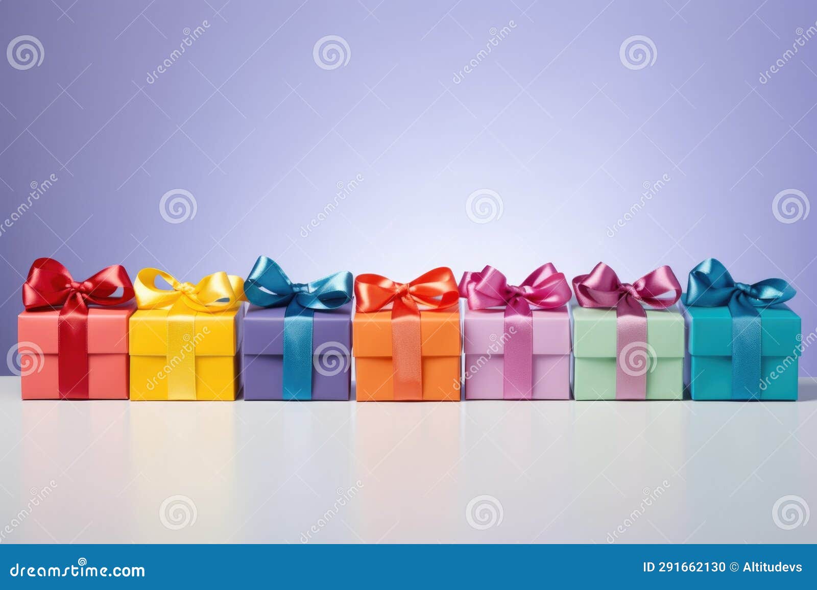 A Row of Multi-colored Gift Boxes Stock Photo - Image of generated ...