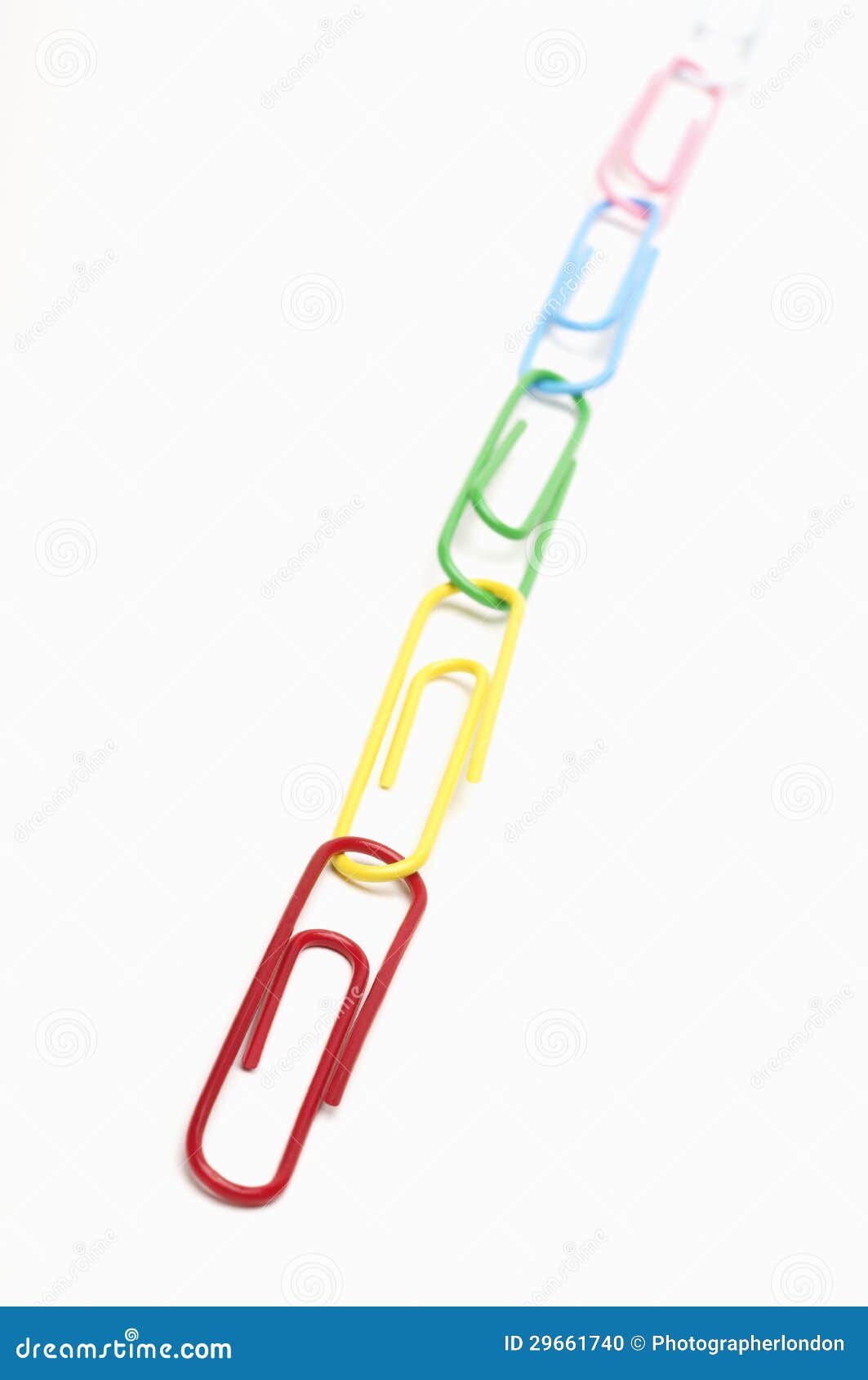 Row of Multi Colored Paper Clips Stock Photo - Image of attachment ...