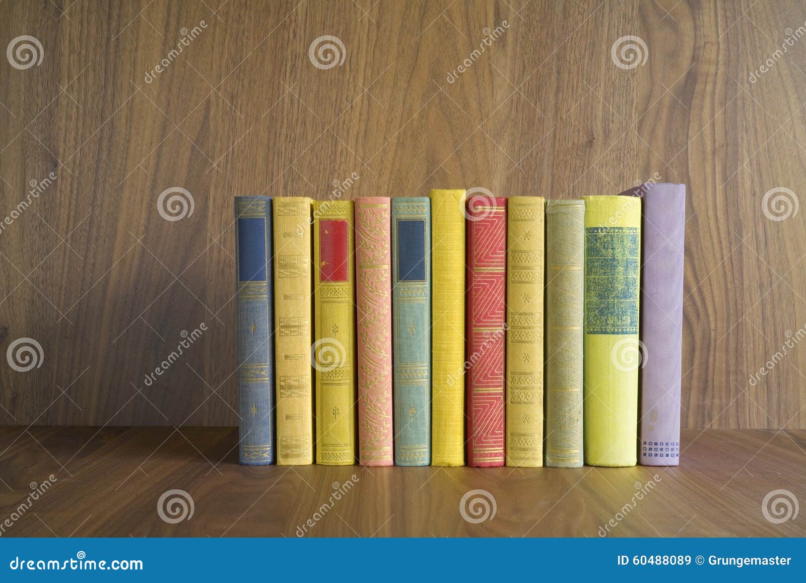 Row of multicolored books stock image. Image of vintage - 60488089