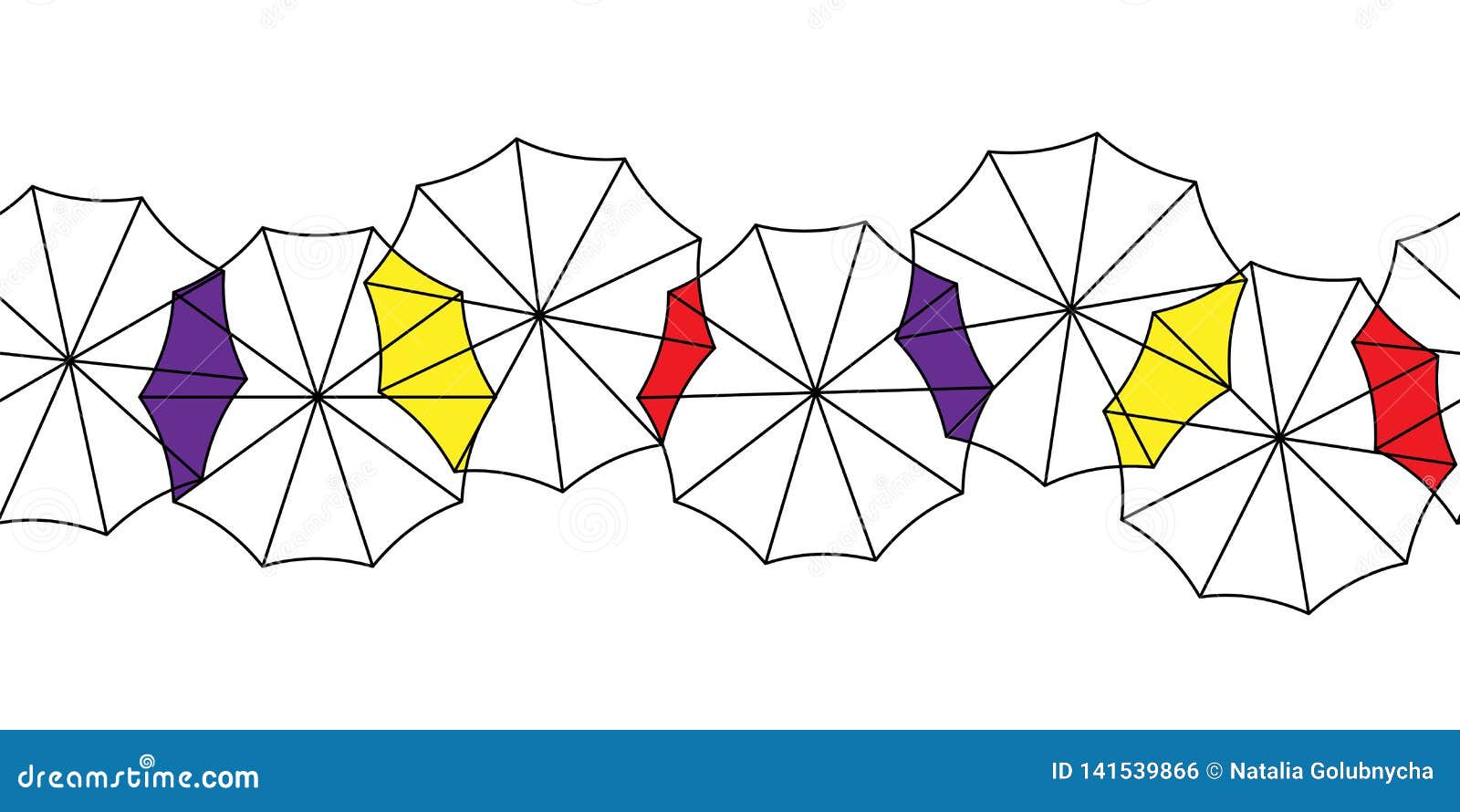 Row of Multicolored Umbrellas Seamless Pattern Stock Vector ...