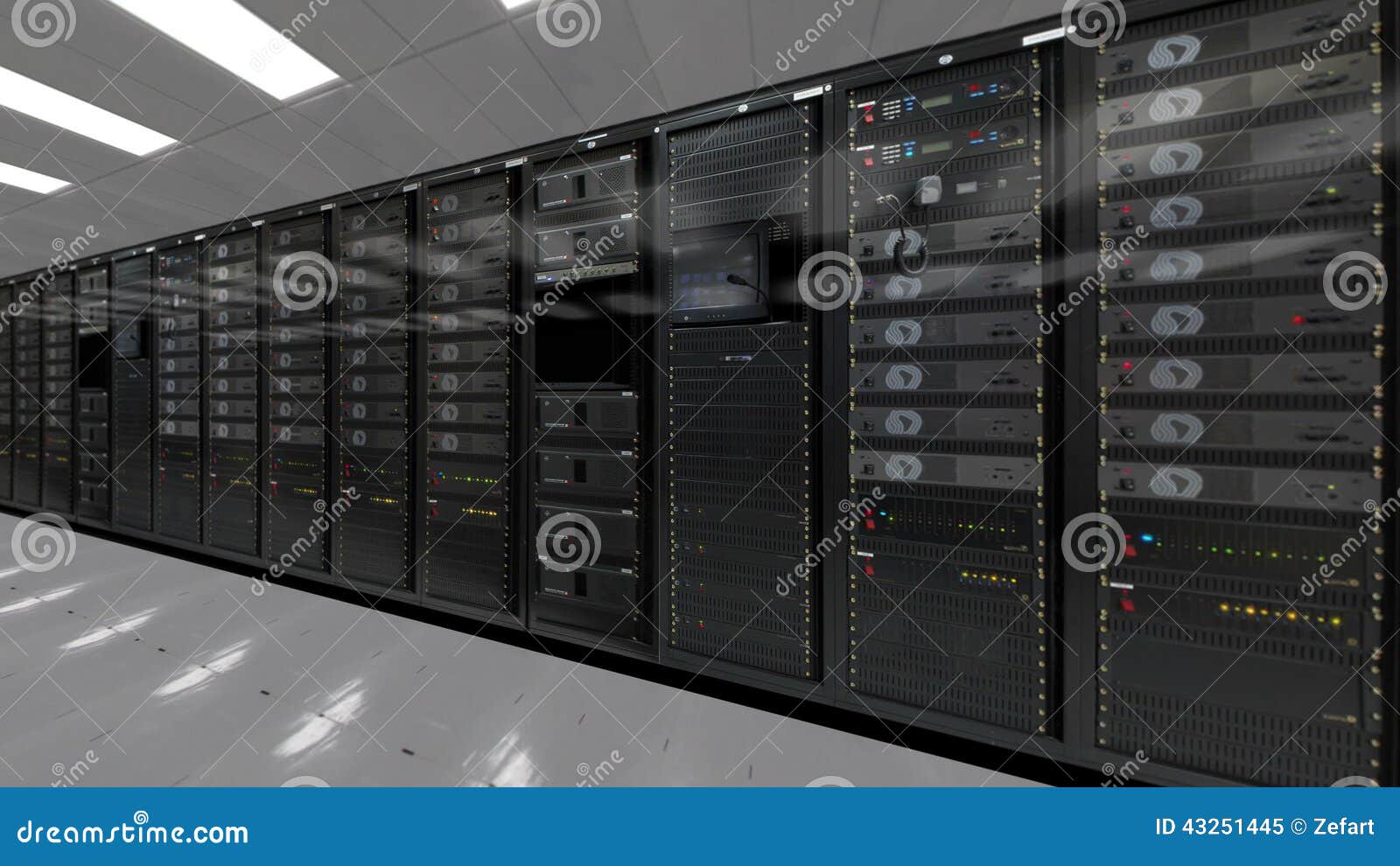 Row of Network Servers Datacenter Room Stock Video - Video of interior ...