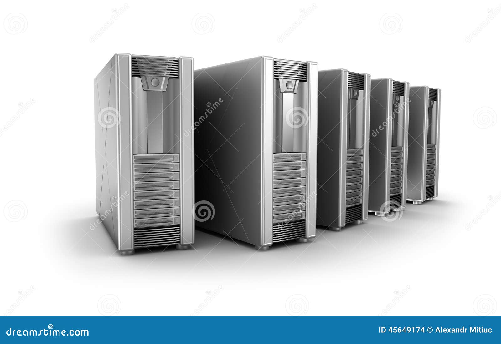 Network Servers Computer Hardware Technology Isolated On White ...
