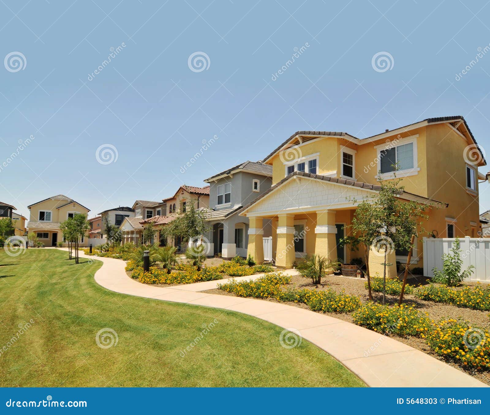 Row of New Homes in Arizona Stock Image - Image of apartment, habitat ...