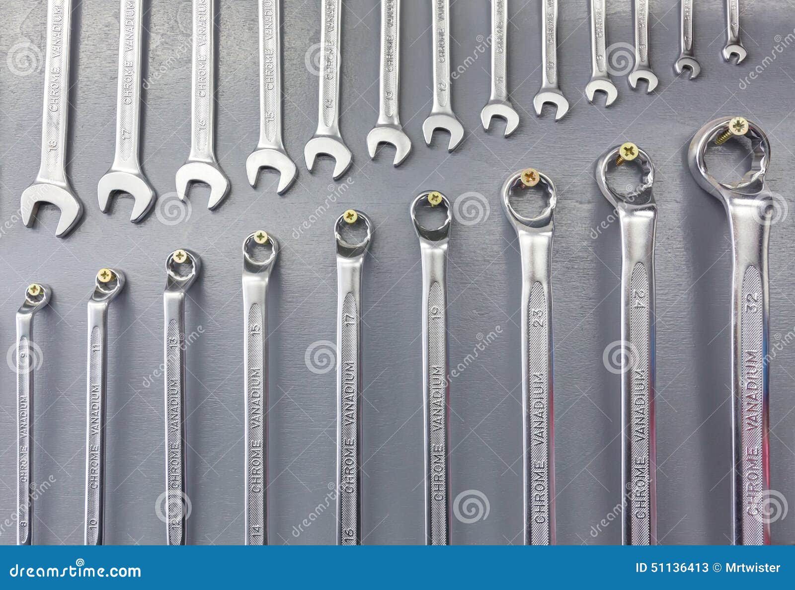 Row of new spanners stock image. Image of objects, tool - 51136413