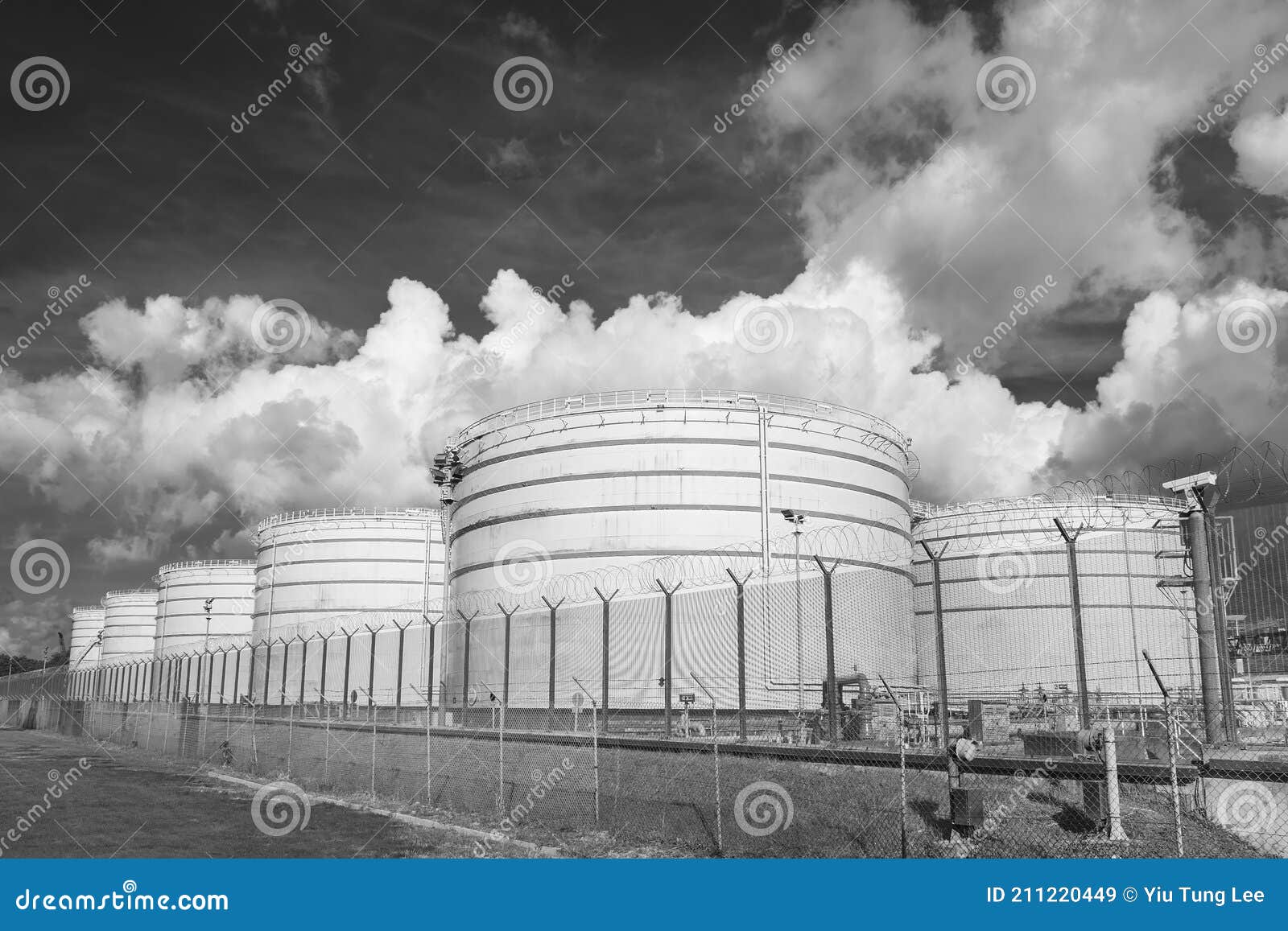 Oil tank in factory stock image. Image of steel, fuel - 211220449