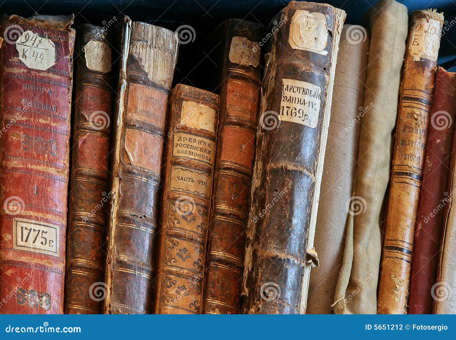 Row of Old Books Cover Spines Stock Photo - Image of document, cover ...