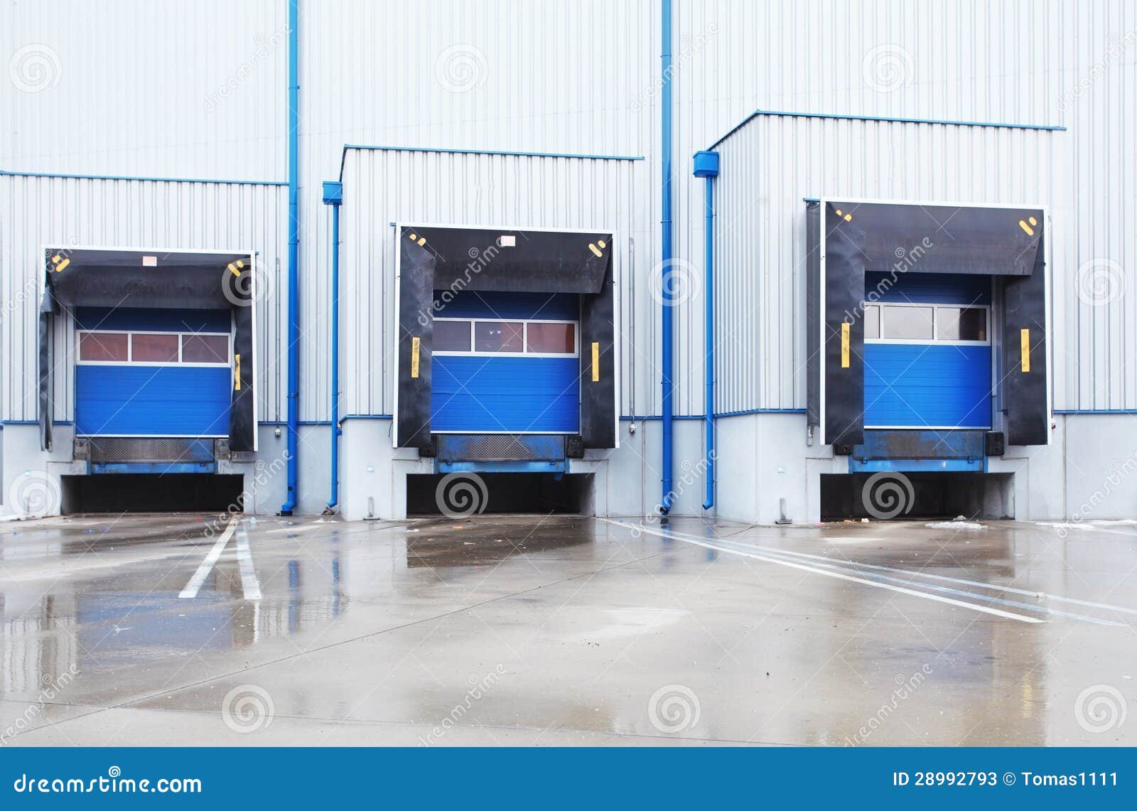 Row of old loading docks stock image. Image of cargo - 28992793