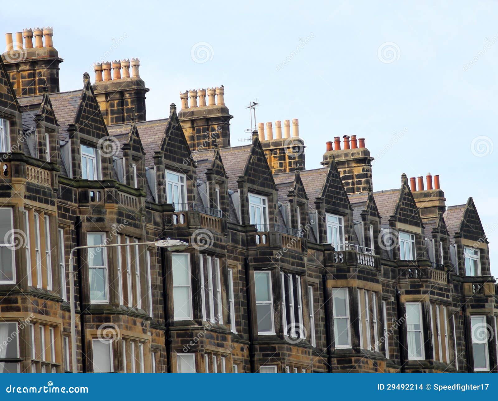 Row of Old Victorian Town Houses Stock Photo - Image of street, chimney ...